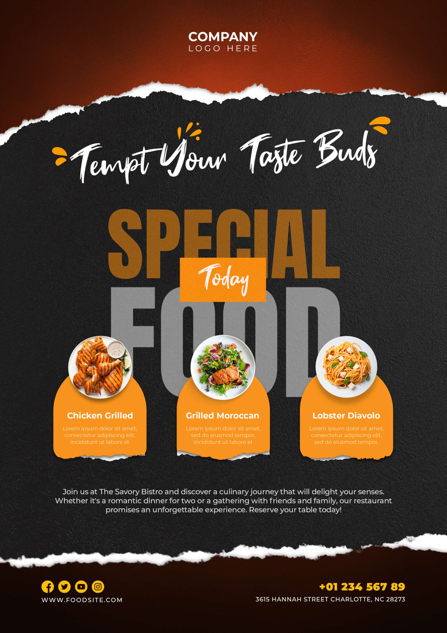 Free Restaurant Flyer Template - FreeGraphica