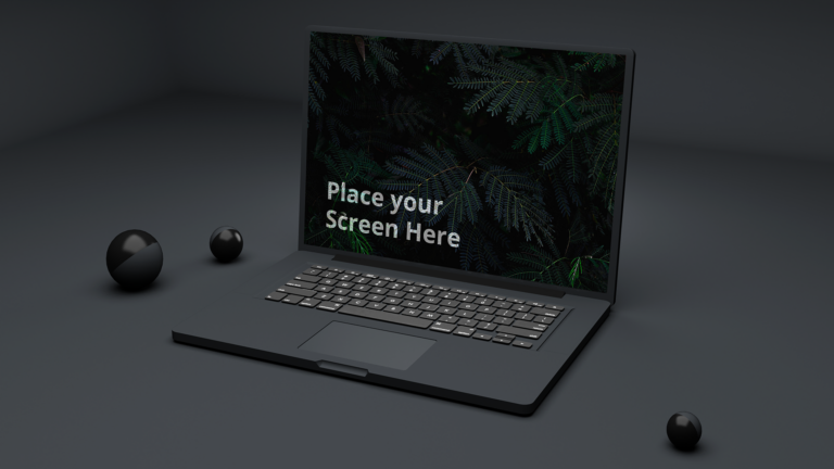 Free 3D Laptop Mockup - FreeGraphica
