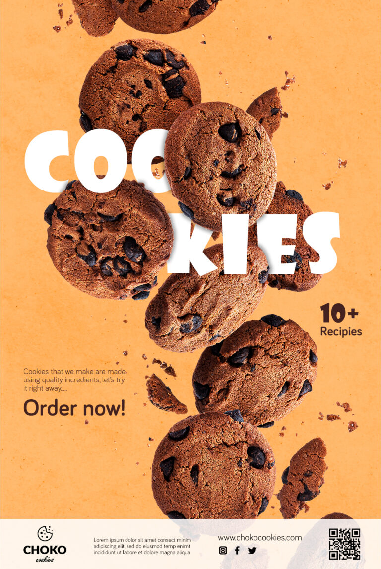 Free Cookies Poster Template - FreeGraphica