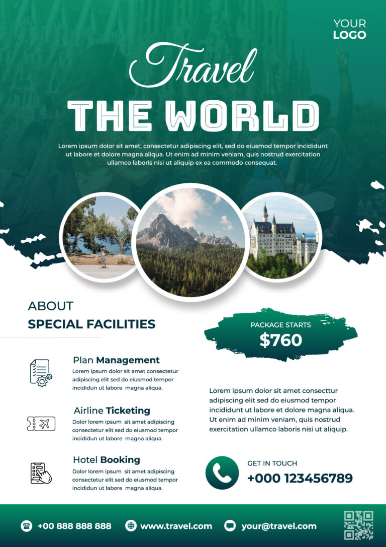 Free International Travel Poster Template - FreeGraphica