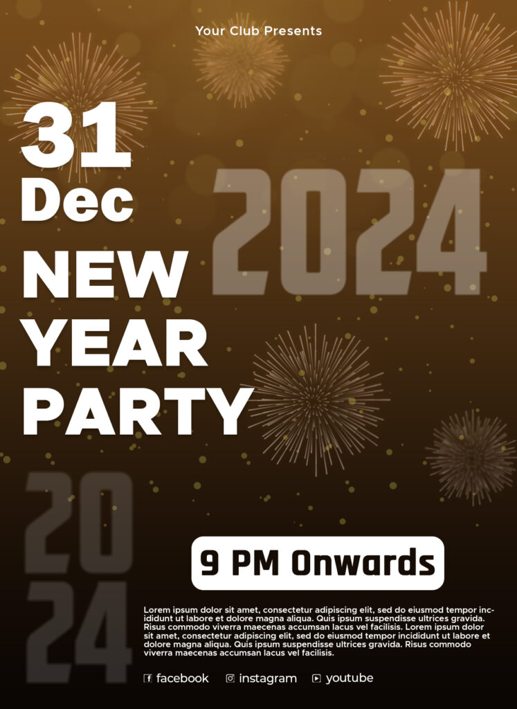 Free New Year Party Poster Psd - FreeGraphica