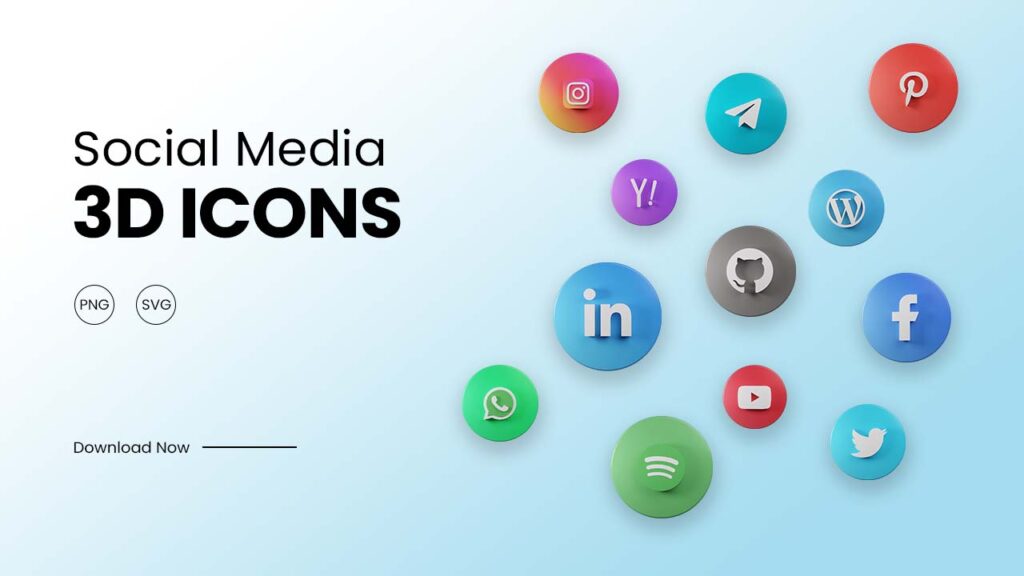Free 3D Icon Social Media - FreeGraphica