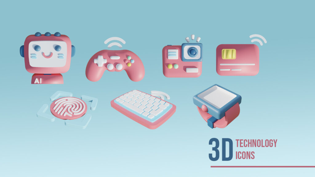 Free Technology 3D Icon Pack - FreeGraphica